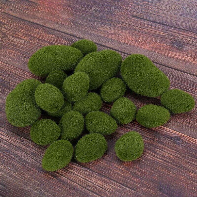 20 Pieces 2 Sizes Artificial Moss Rocks Decorative... – Vicedeal