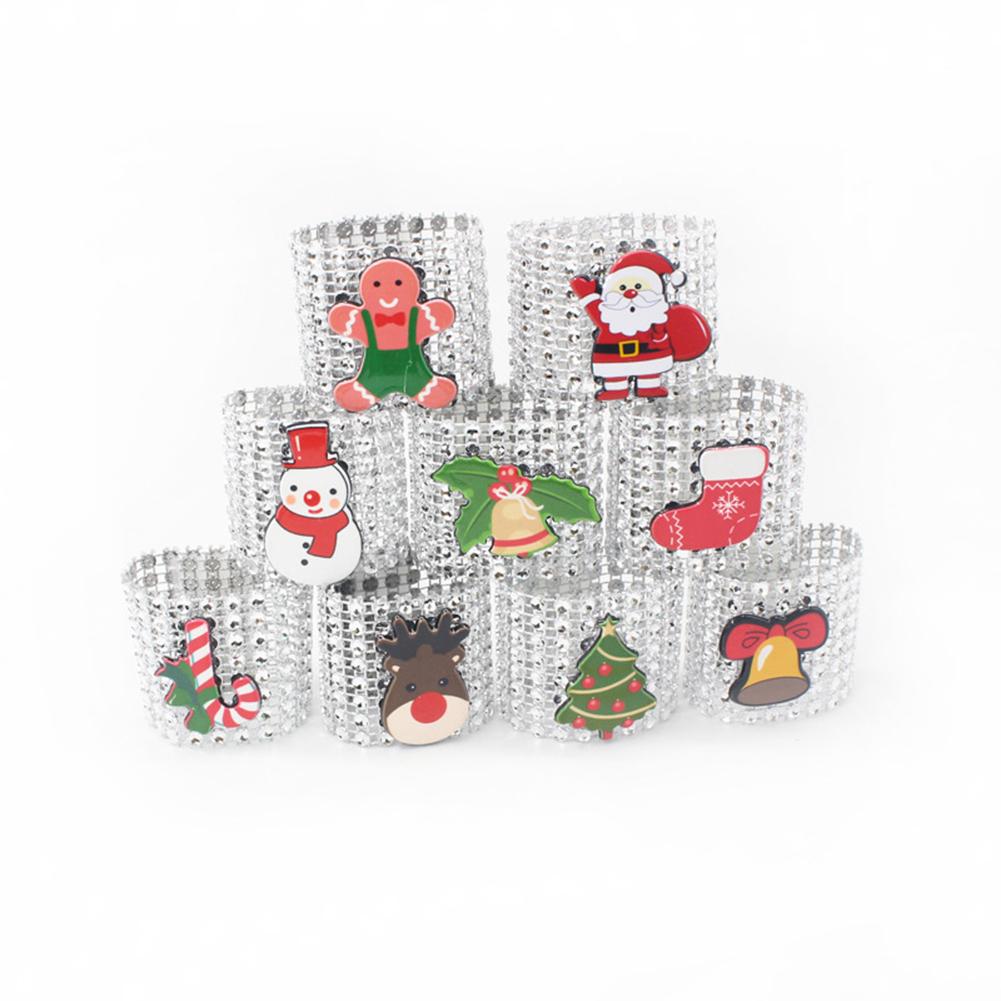 9 stk serviett spenne jul serviett ringer santa se... – Vicedeal