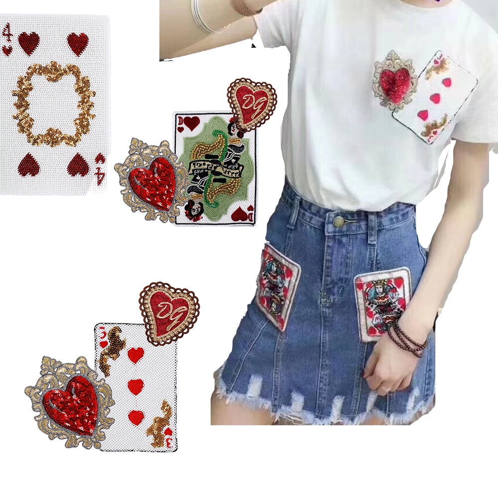 1set Sequin Poker Beaded Playing Cards Applique Vi... – Grandado