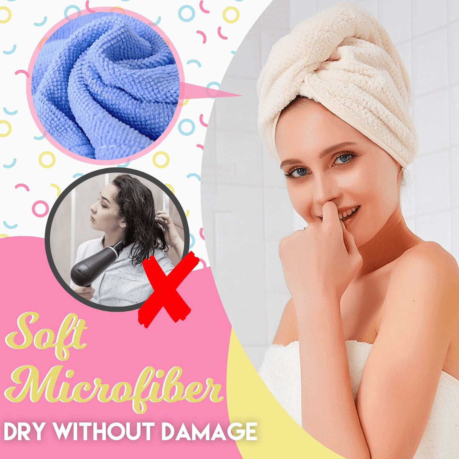 1 pièces Microfibre Après la Douche Cheveux Séchag... – Grandado