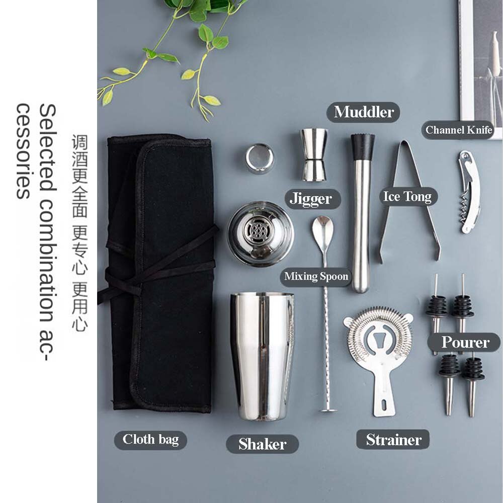 Portable Stainless Steel Cocktail Shaker Sets Mixe... – Grandado