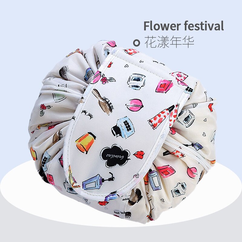 Lazy portable drawstring ladies cosmetic bag print... – Grandado