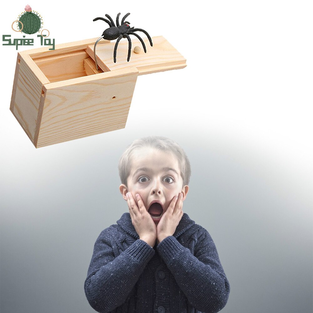 Funny Scare Box Wooden Prank Spider Hidden In Case... – Grandado