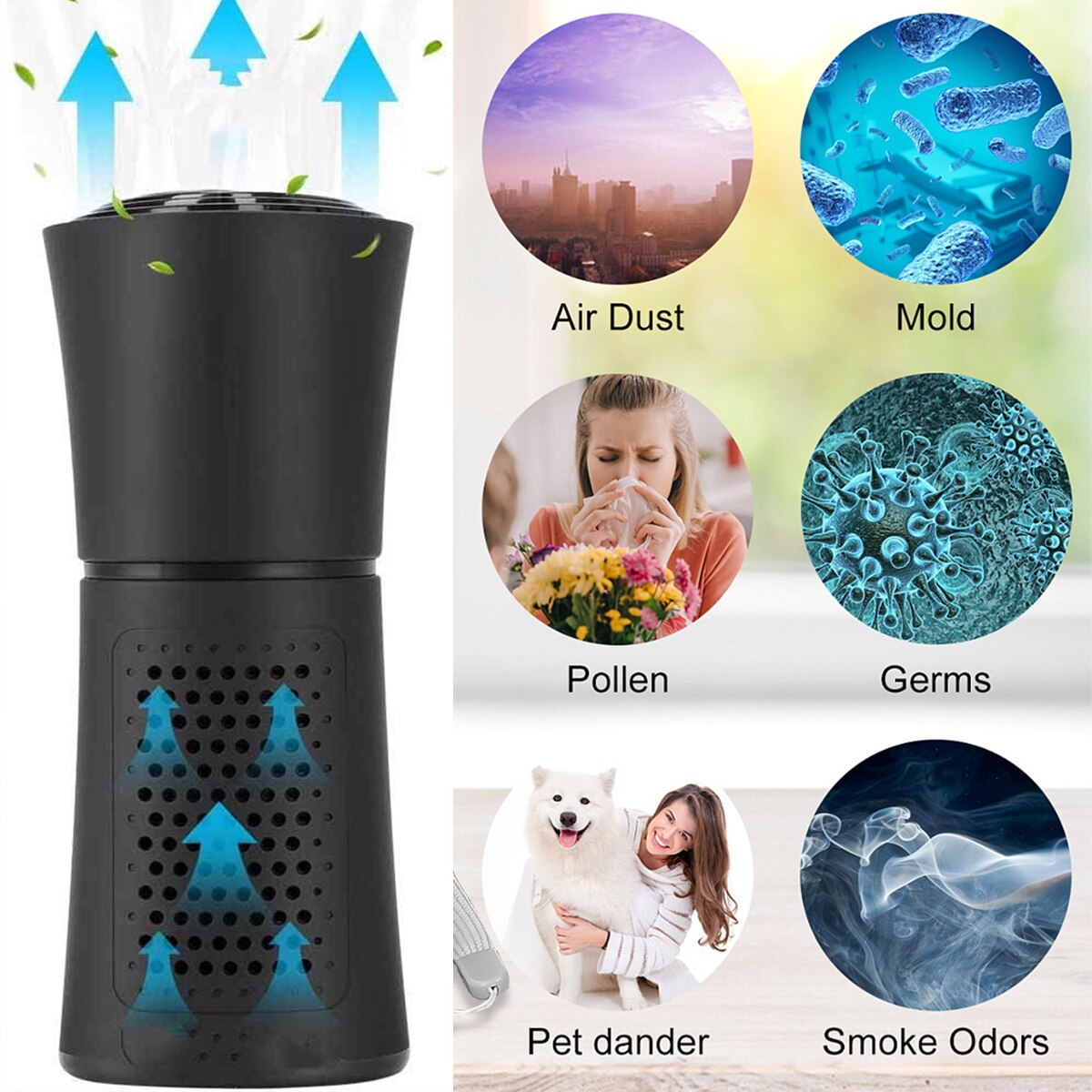 Air Purifier with dual layer Filter Fresh Air Anio... – Vicedeal