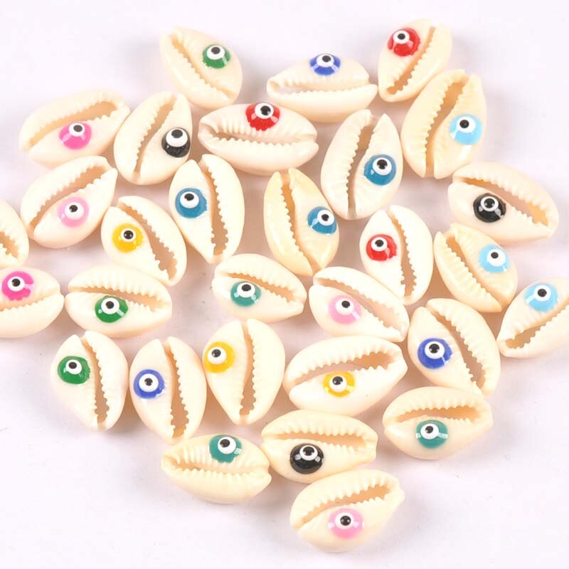 10pcs Beige Evil Eyes Seashells Handmade Crafts Na... – Vicedeal