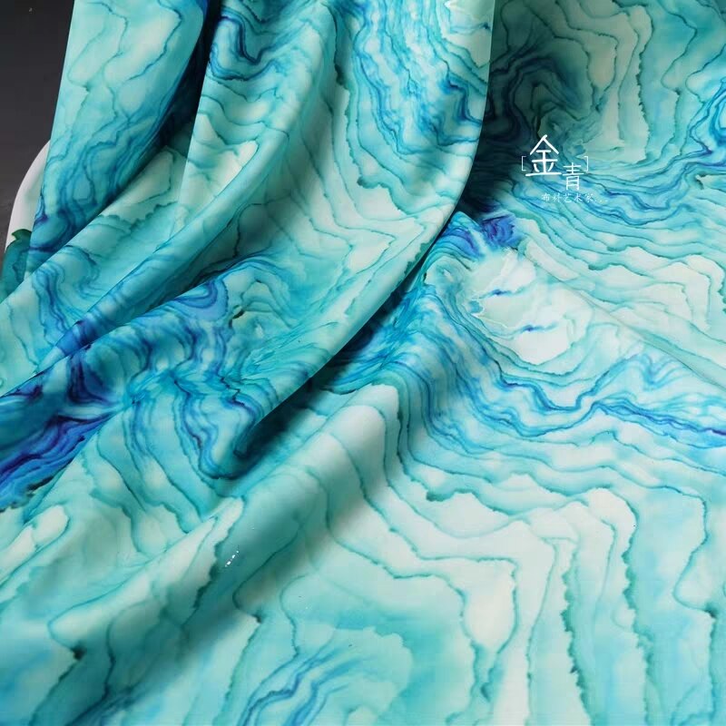 Bedrukte Katoen Luchtlaag Scuba Stof Groen Water R... – Vicedeal