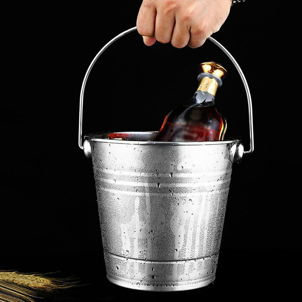 0.8L~1.3L Stainless Steel Ice Bucket Portable Ice ... – Grandado