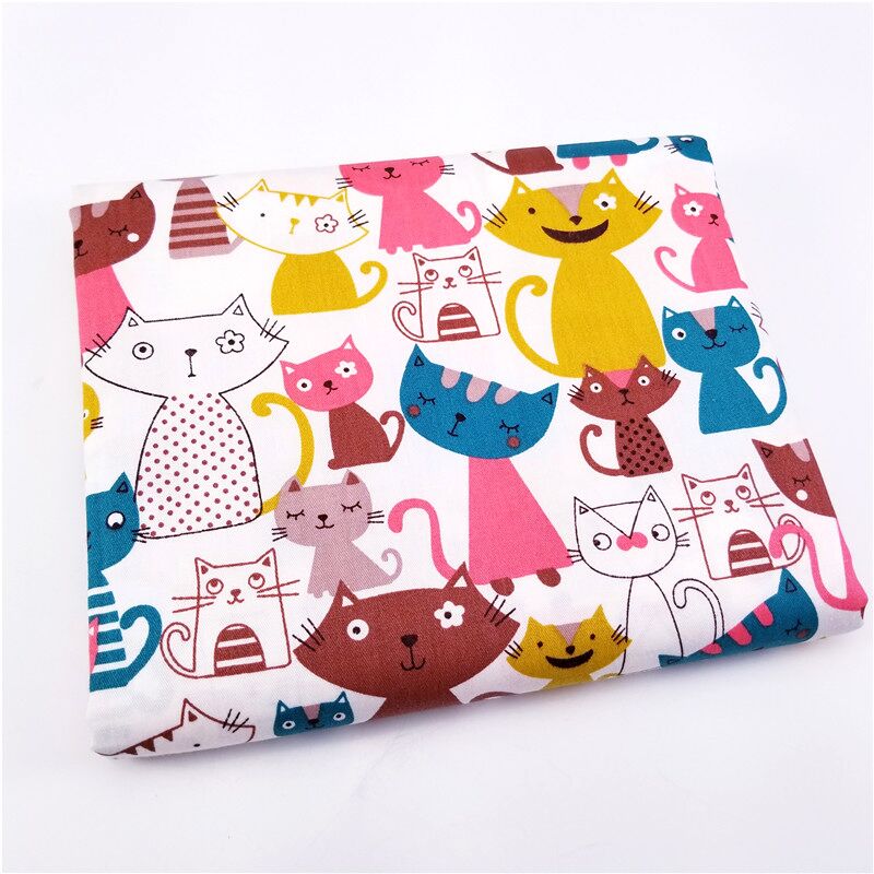 Kat Print Katoen Stof Patchwork Textiel Katoen Sto... – Vicedeal