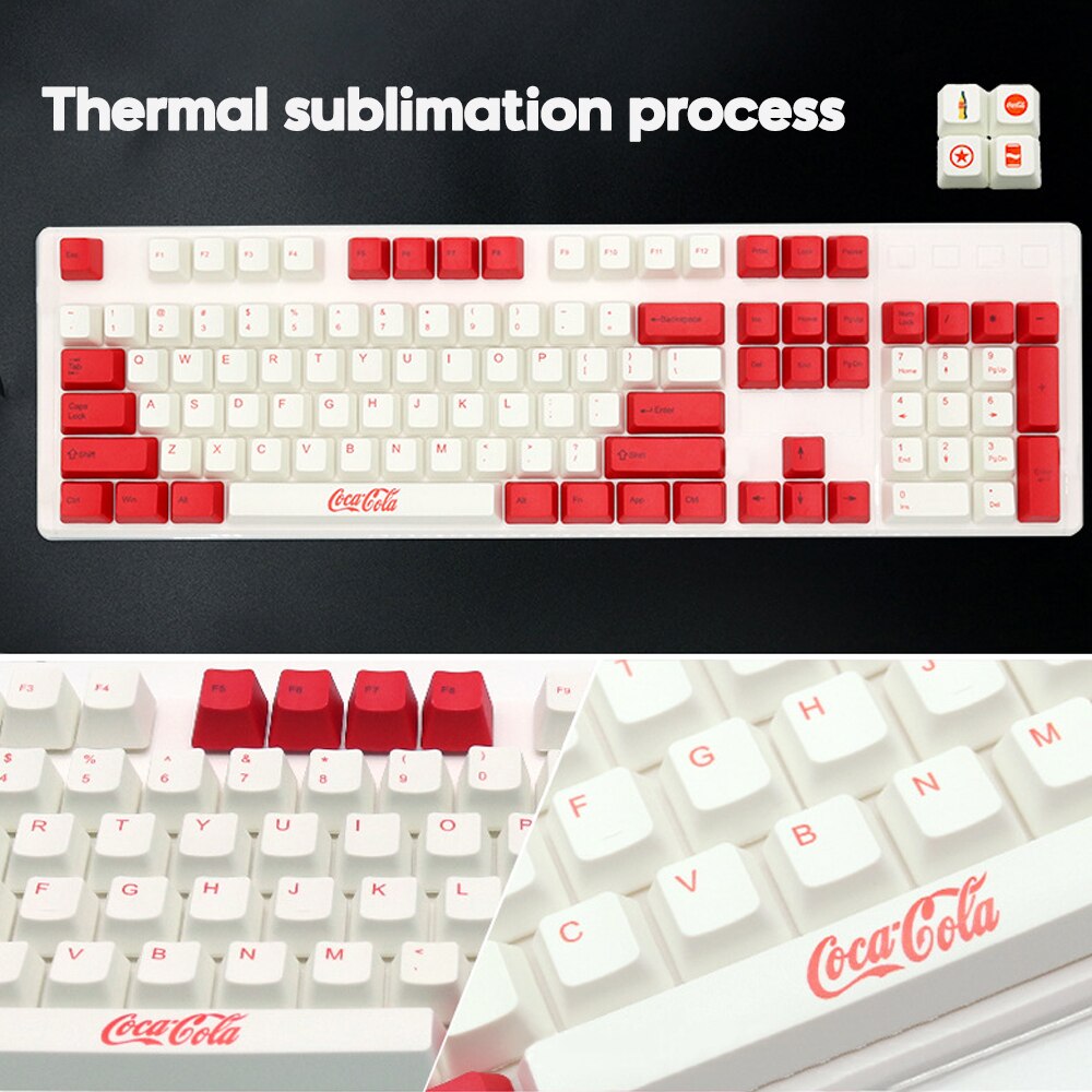 Mechanical Keyboard Keycap Sakura Pink PBT 104 Key... – Grandado