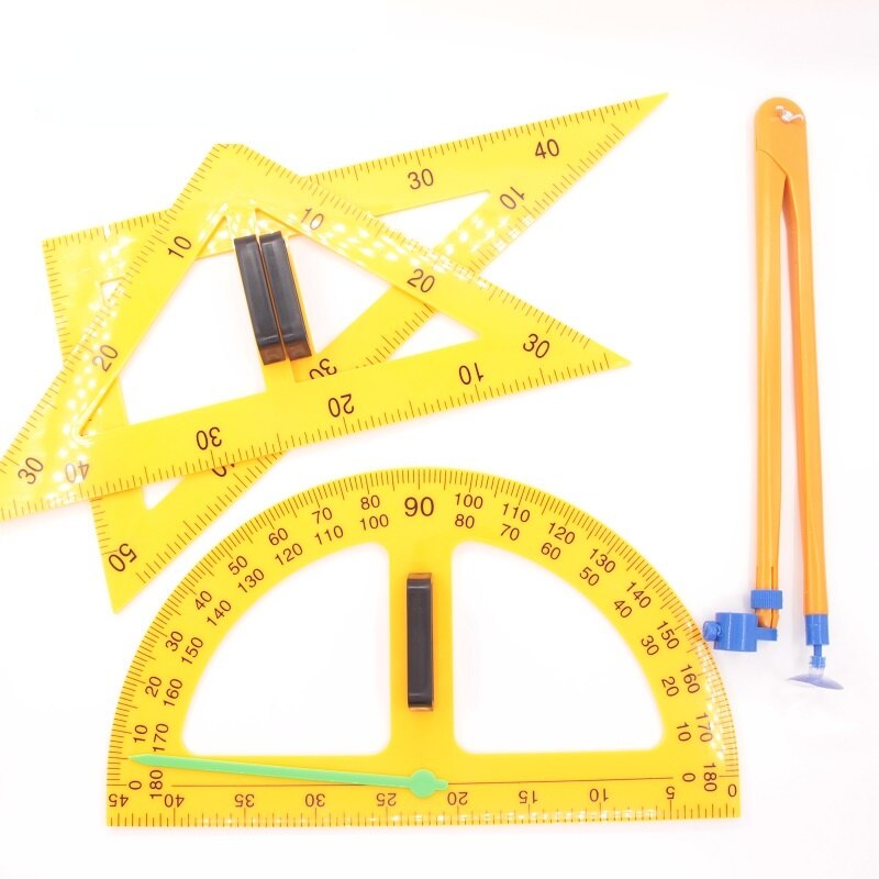 Math Teacher Ruler (Triangular Rulers,Protactor,Co... – Vicedeal
