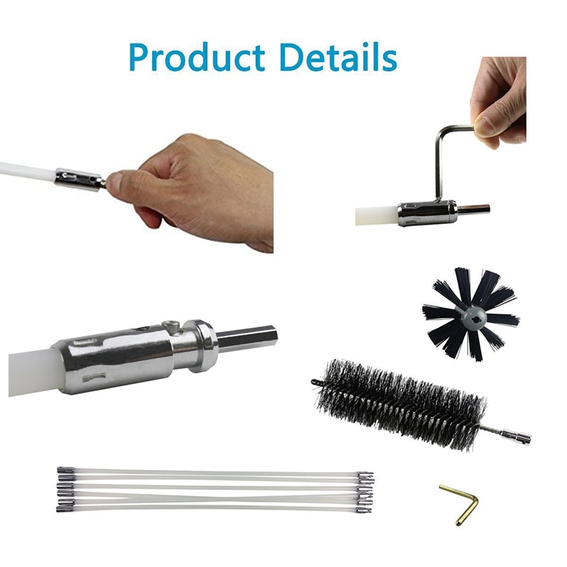 60cm Chimney Cleaner Cleaning Brush + Rod Set Kit ... – Grandado