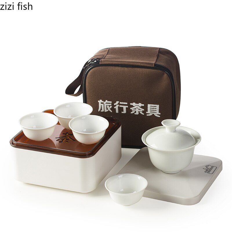 7-piece set Chinese Kung Fu Tea Set Ceramic Portab... – Grandado