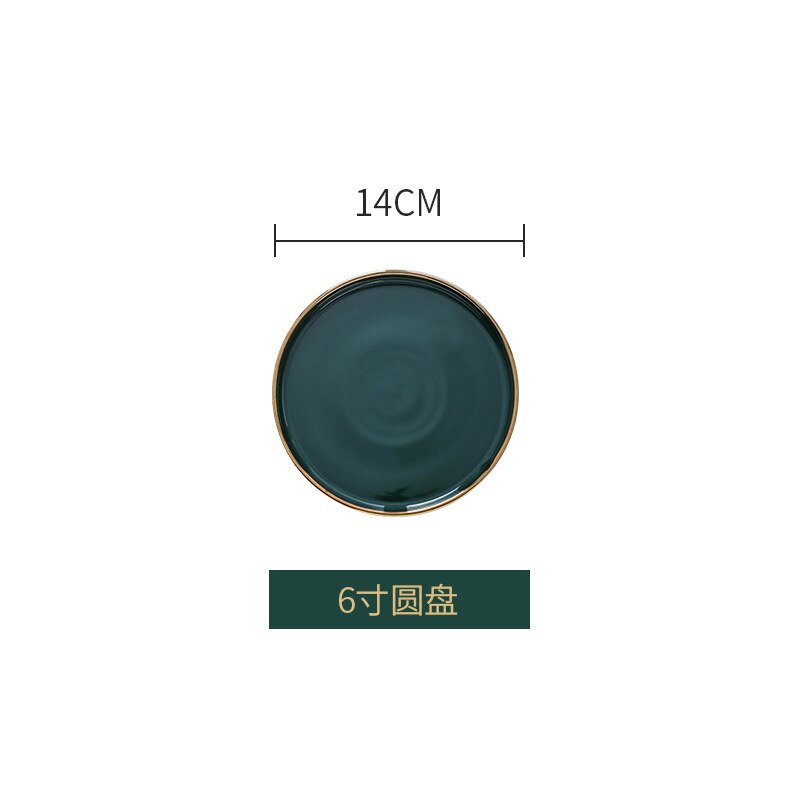 Green Porcelain Breakfast Plates Dishes Noodle Bow... – Grandado