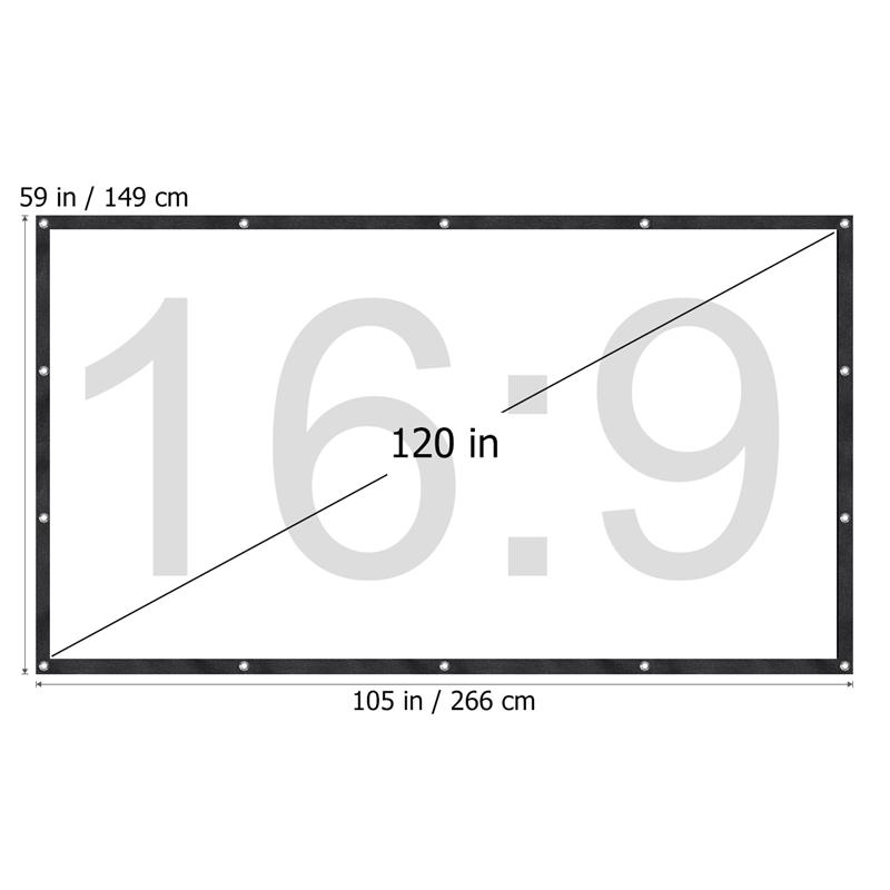 HOMEMAXS 120 Inch 16:9 Projector Screen Indoor Out... – Grandado