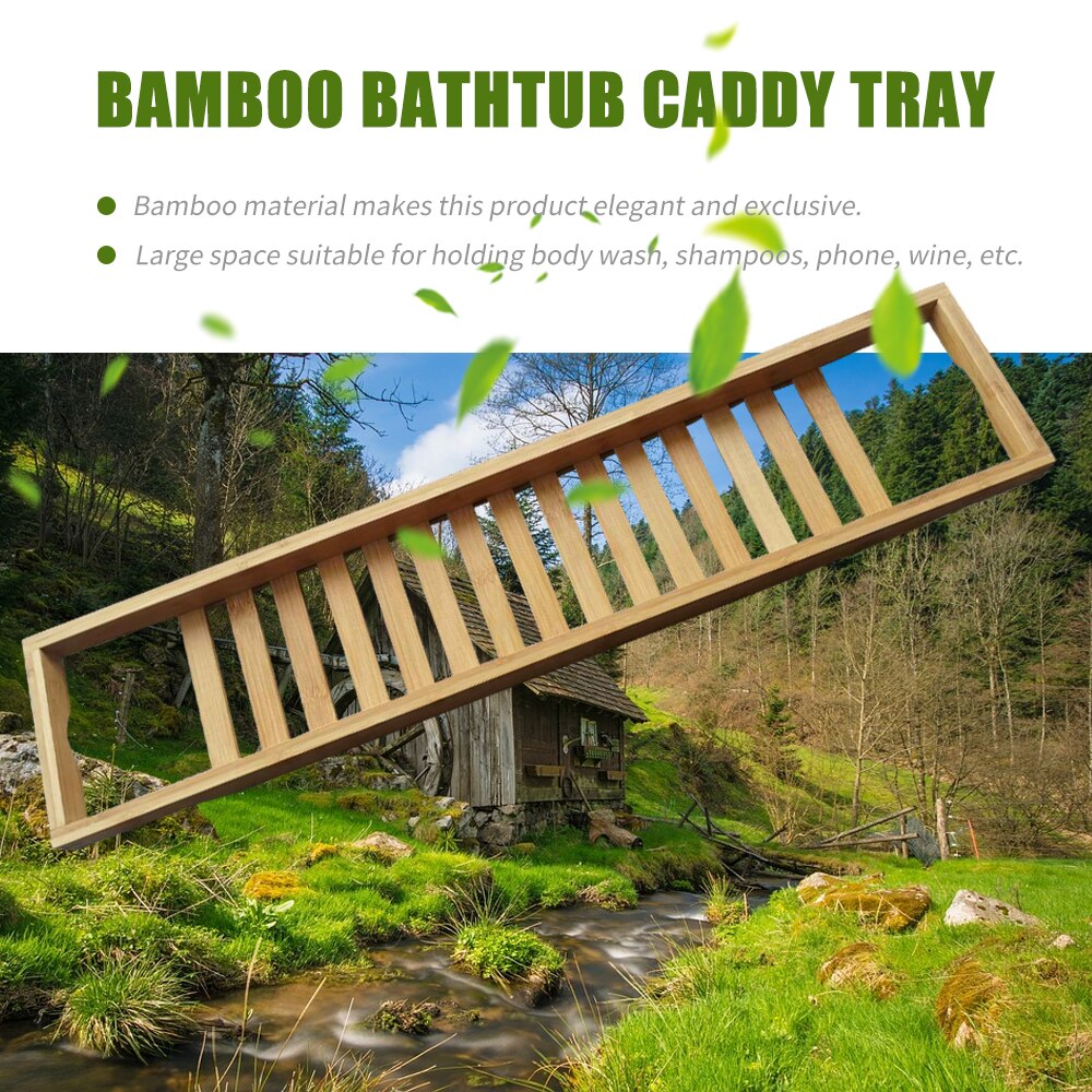 Bathtub Caddy Tray Bamboo Spa Bathtub Caddy Organi... – Vicedeal