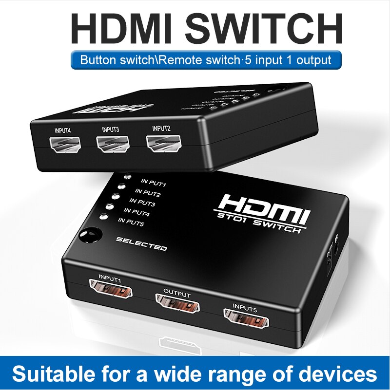 HDMI Mini 5 input 1 output Port Switcher ,1.4b 4K ... – Grandado