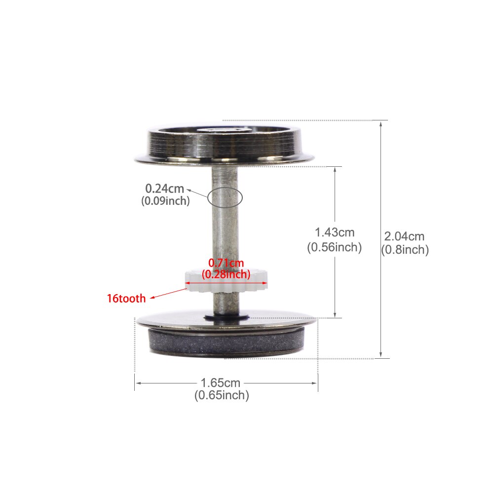 2 Pairs HO Scale 1:87 48'' Metal DC Wheels... – Grandado