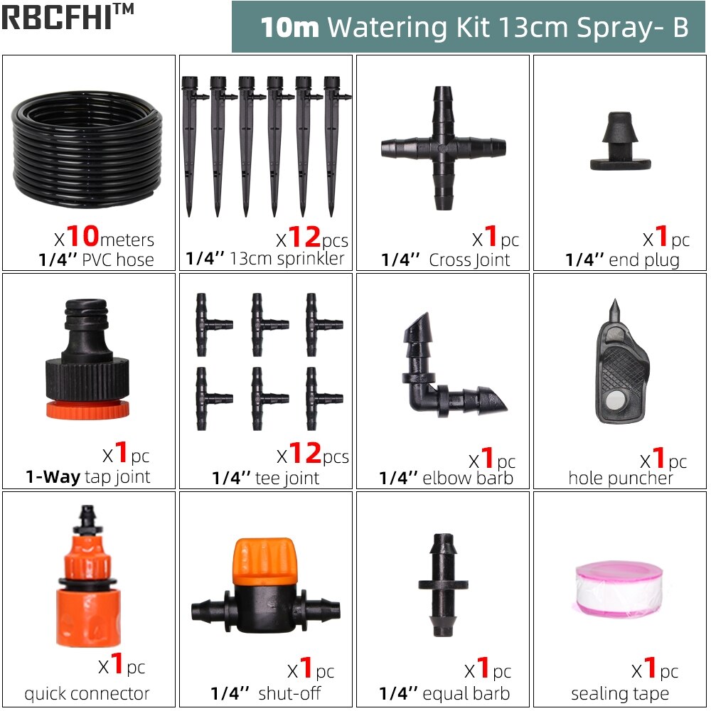 Drip Irrigation System 1/4" Hose 180 Degree A... – Grandado