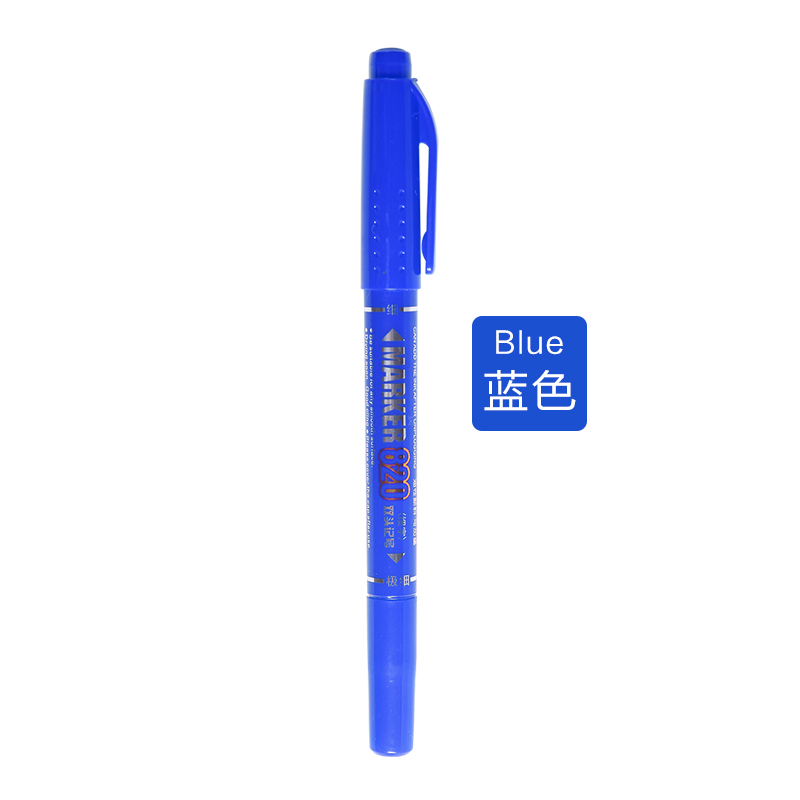 3Pc Permanent Markers Black Blue Red Double Headed... – Grandado