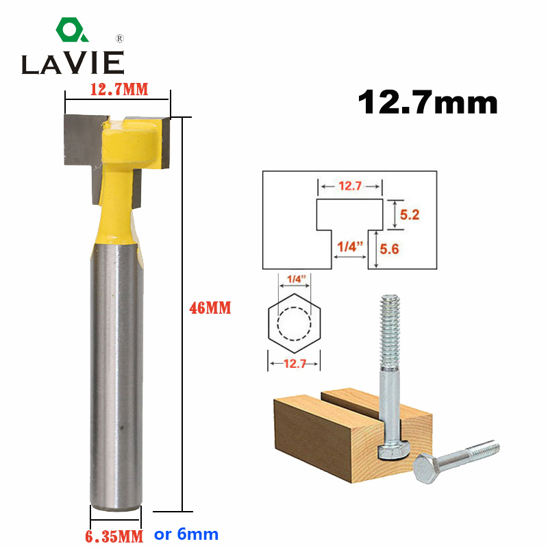 LAVIE 1pc 1/4 Inch 6.35mm T Slot Router Bit Hex Bo... – Grandado