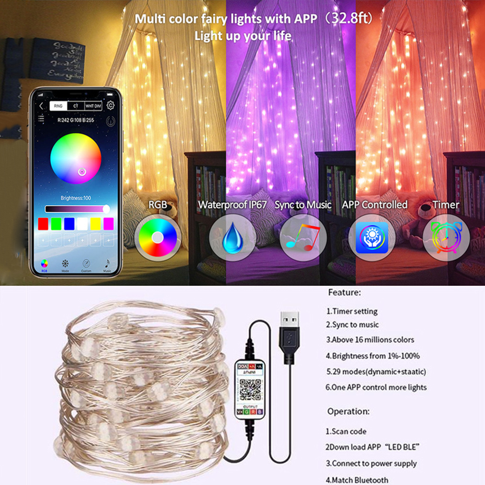 2-30M Fairy LED String Lights with Smart USB Bluet... – Grandado