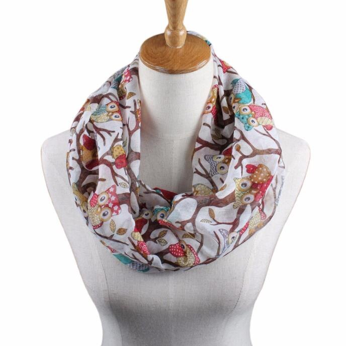 Women Ladies Owl Pattern Print Scarf Warm Wrap Sha... – Vicedeal