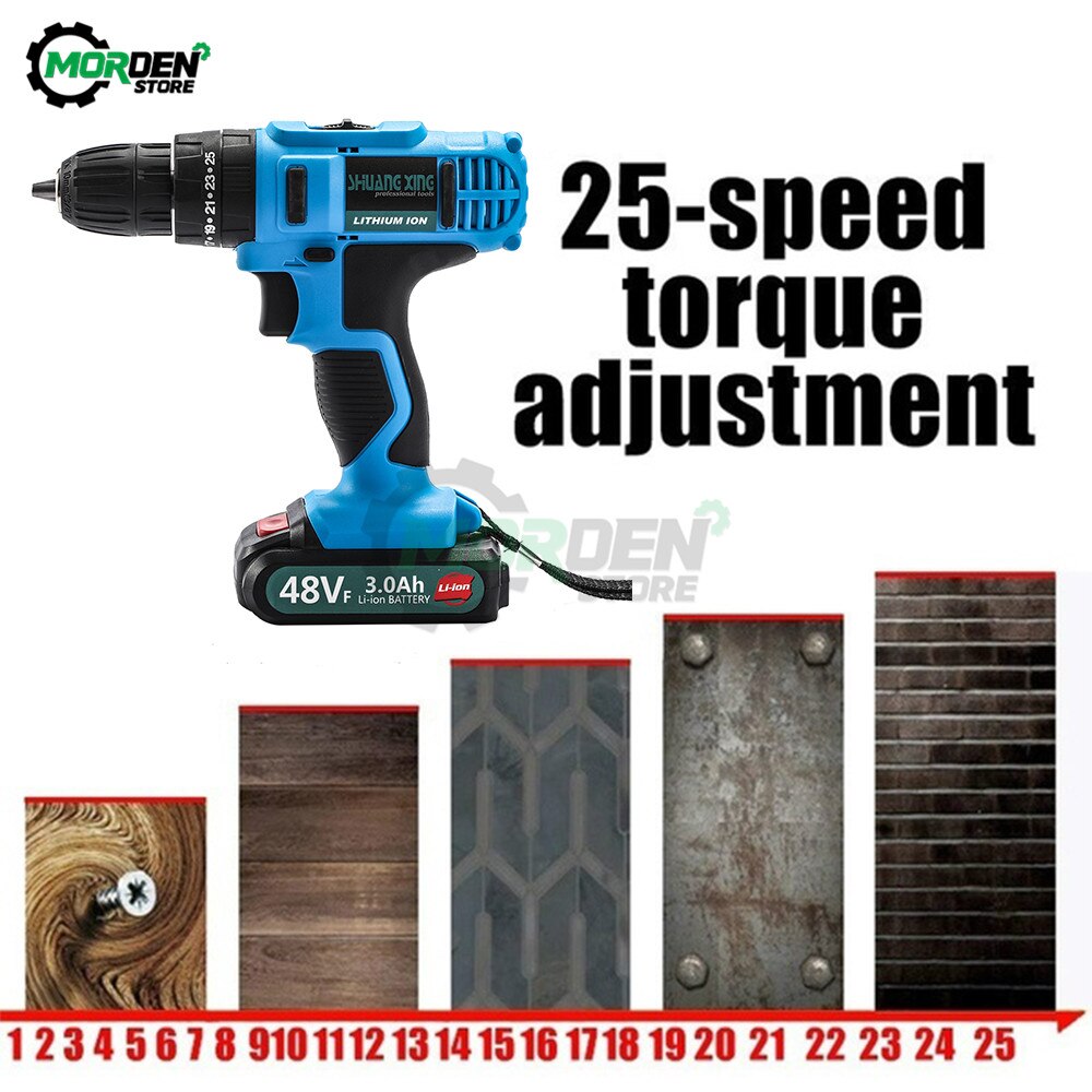 48V 3.0AH Electric Cordless Drill Electric Screwdr... – Grandado