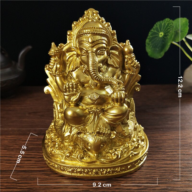 Golden Lord Ganesha Statue Buddha Elephant God Scu... – Grandado