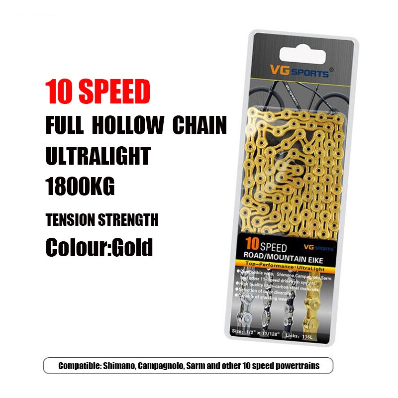 VG Sports 8 9 10 11 speed Bicycle chain silver hal... – Grandado