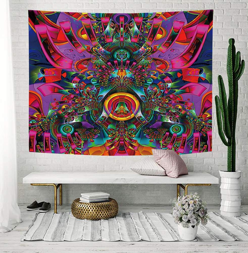 Psychedelische Abstracte Kleurrijke Trippy Hippie ... – Vicedeal