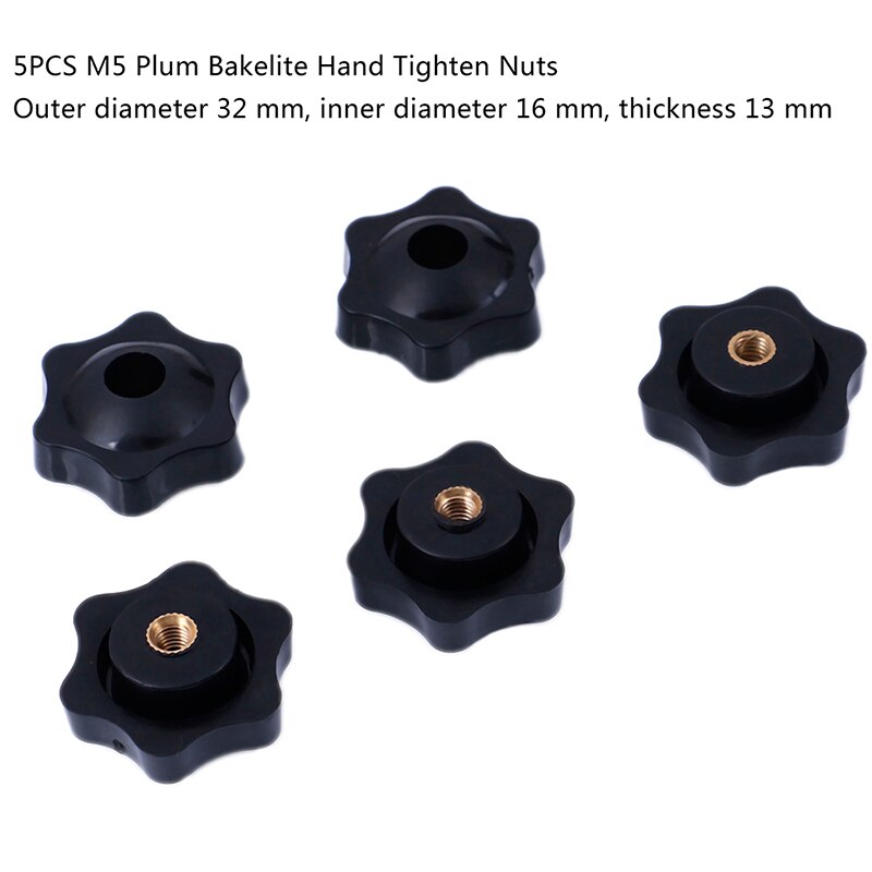 5pcs/lot M5 Plum Bakelite Hand Tighten Nuts Handle... – Vicedeal