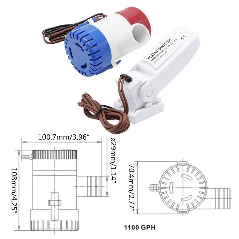 Bilge Pompen 12V 1100GPH Boot Bilge Pomp Of Vlotte... – Vicedeal