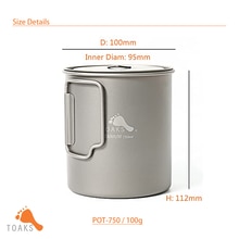 Toaks Titanium 650 Pot-650 Pot-750 Cup Ultralight ... – Vicedeal