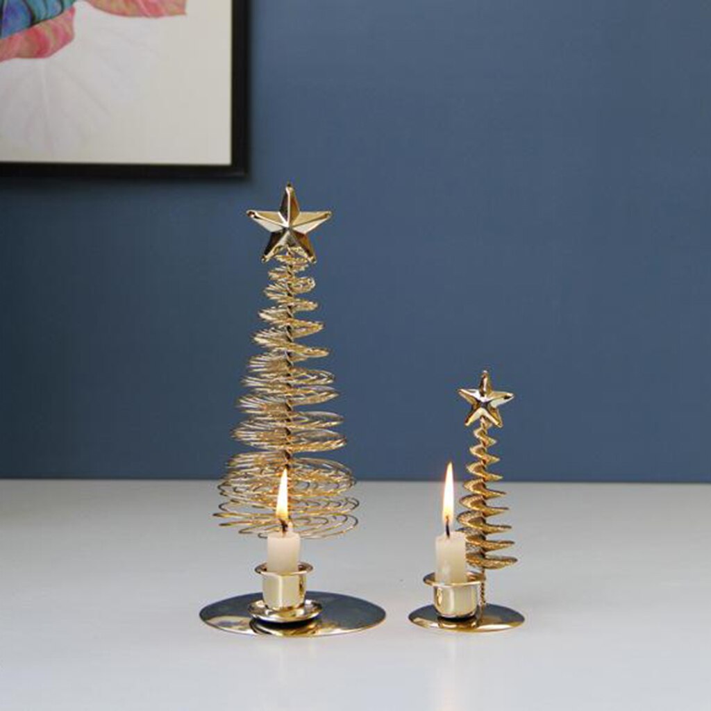 Metal Wire Candle Holder Christmas Tree Shaped Can... – Grandado