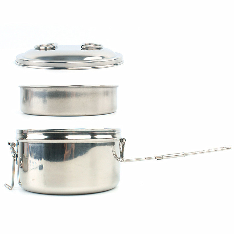 Stainless Steel Lunch Box Cooking Pot Pan with Lid... – Grandado