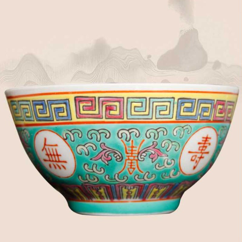 Chinese Retro Enamel Ceramic Plate Classical Longe... – Grandado