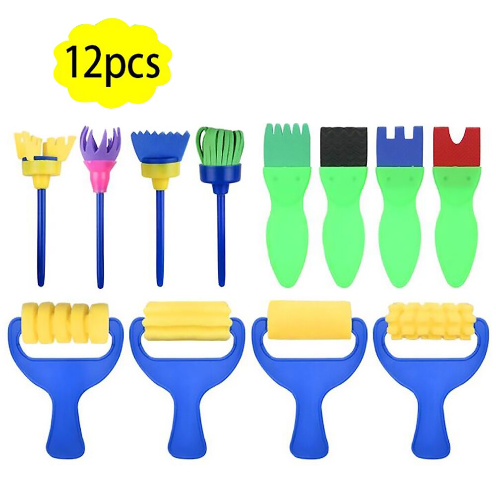 12 st / set svampborste plasthandtag penslar pense... – Grandado