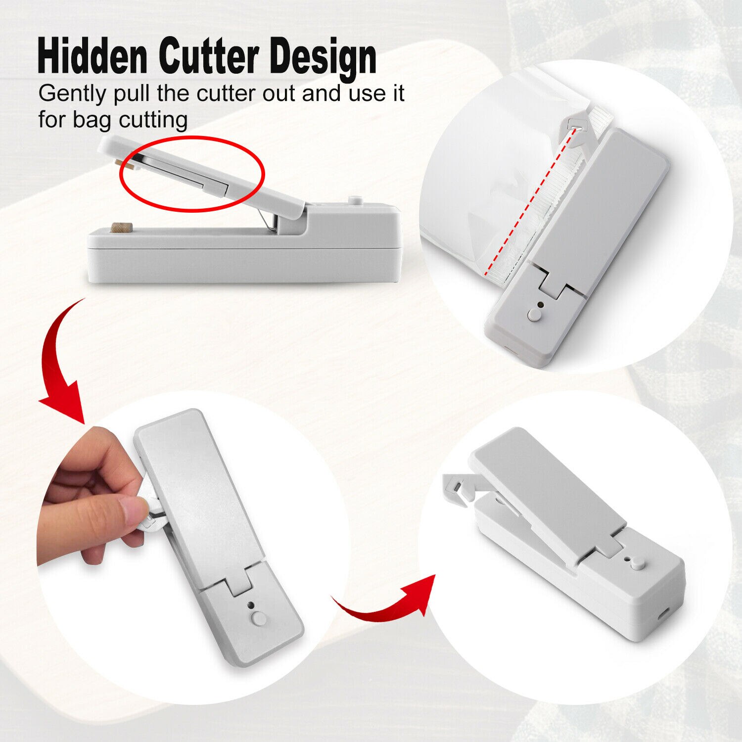 2 In 1 Mini Magnetic Sealer Bag Cutter Opener Port... – Grandado