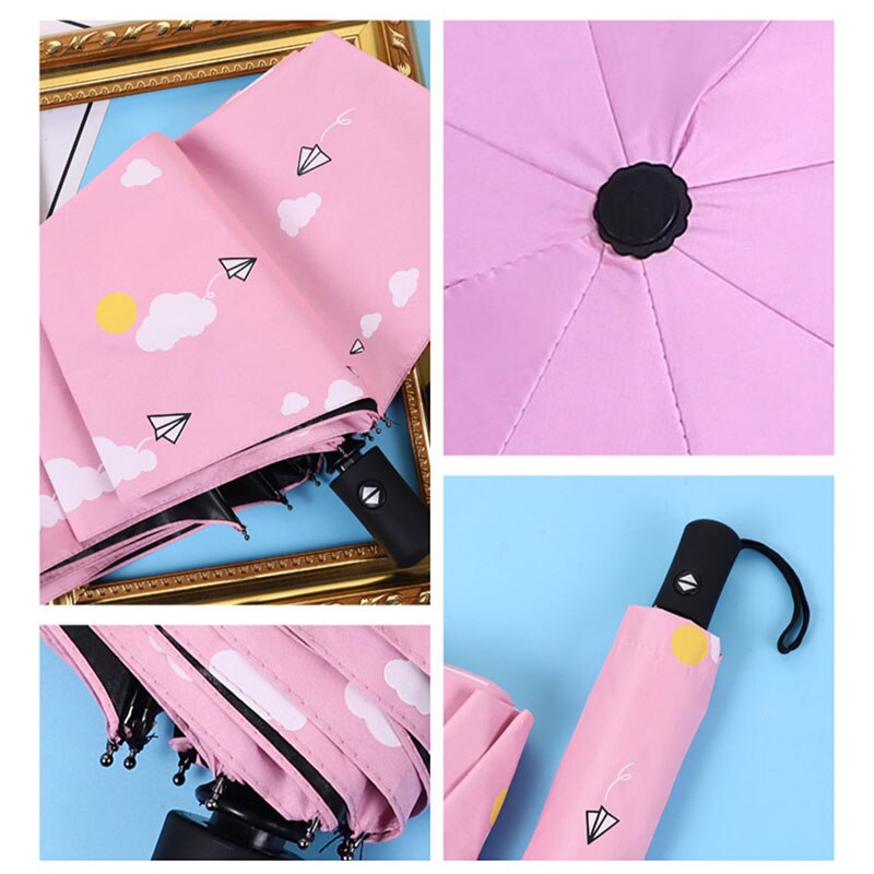 YADA Cartoon Paper Plane Umbrella Clear Folding Au... – Grandado