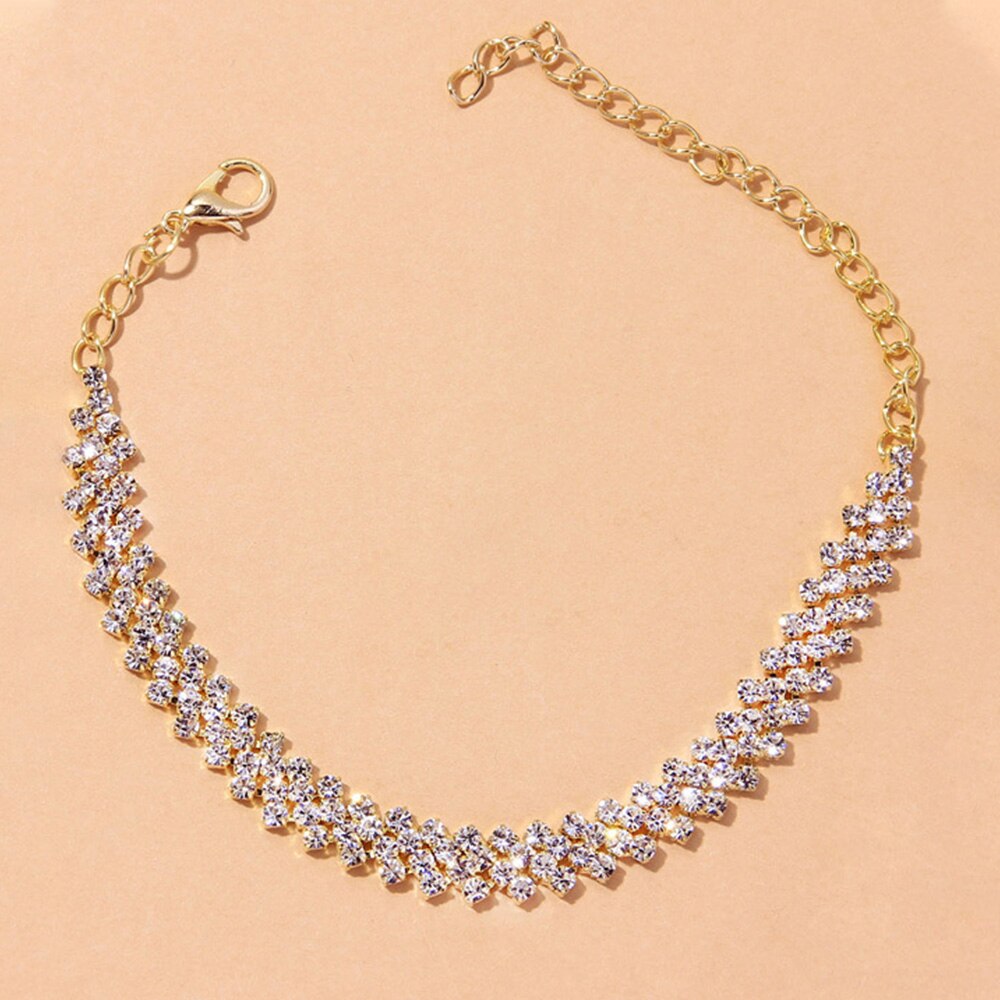 Stonefans Bohemian Rhinestone Chain Anklet Bracele... – Grandado