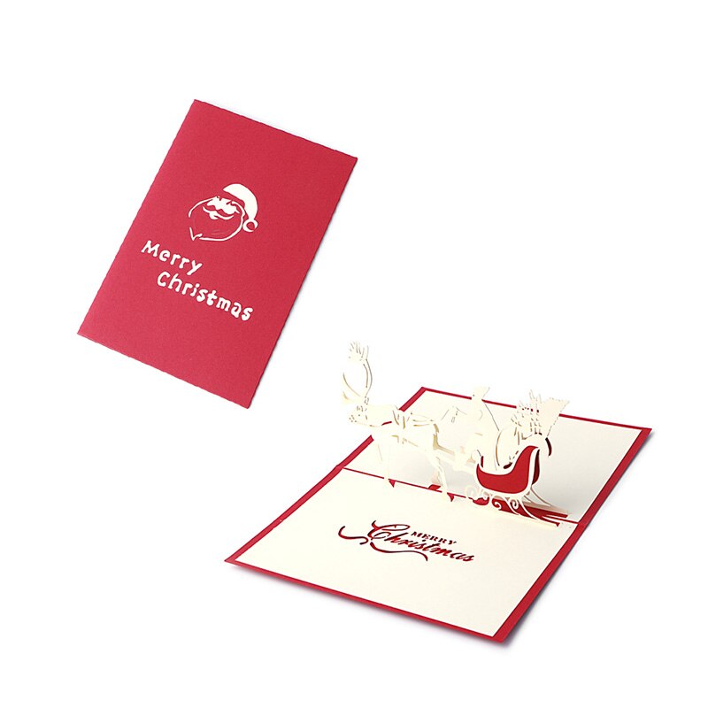 3D Pop Up Wenskaarten Santa's Slee Herten Kerst Th... – Vicedeal