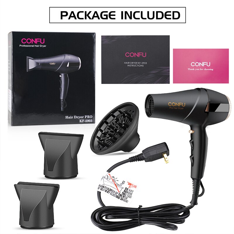 CONFU 1875/2300W Ionic Salon Hairdryer Hair Dryer ... – Grandado