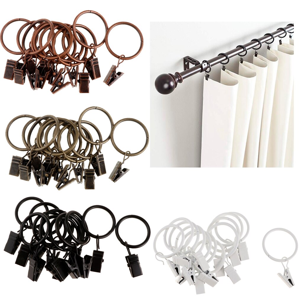 12 Piece Heavy Duty Nickel Plated Metal Curtain Ri... – Vicedeal