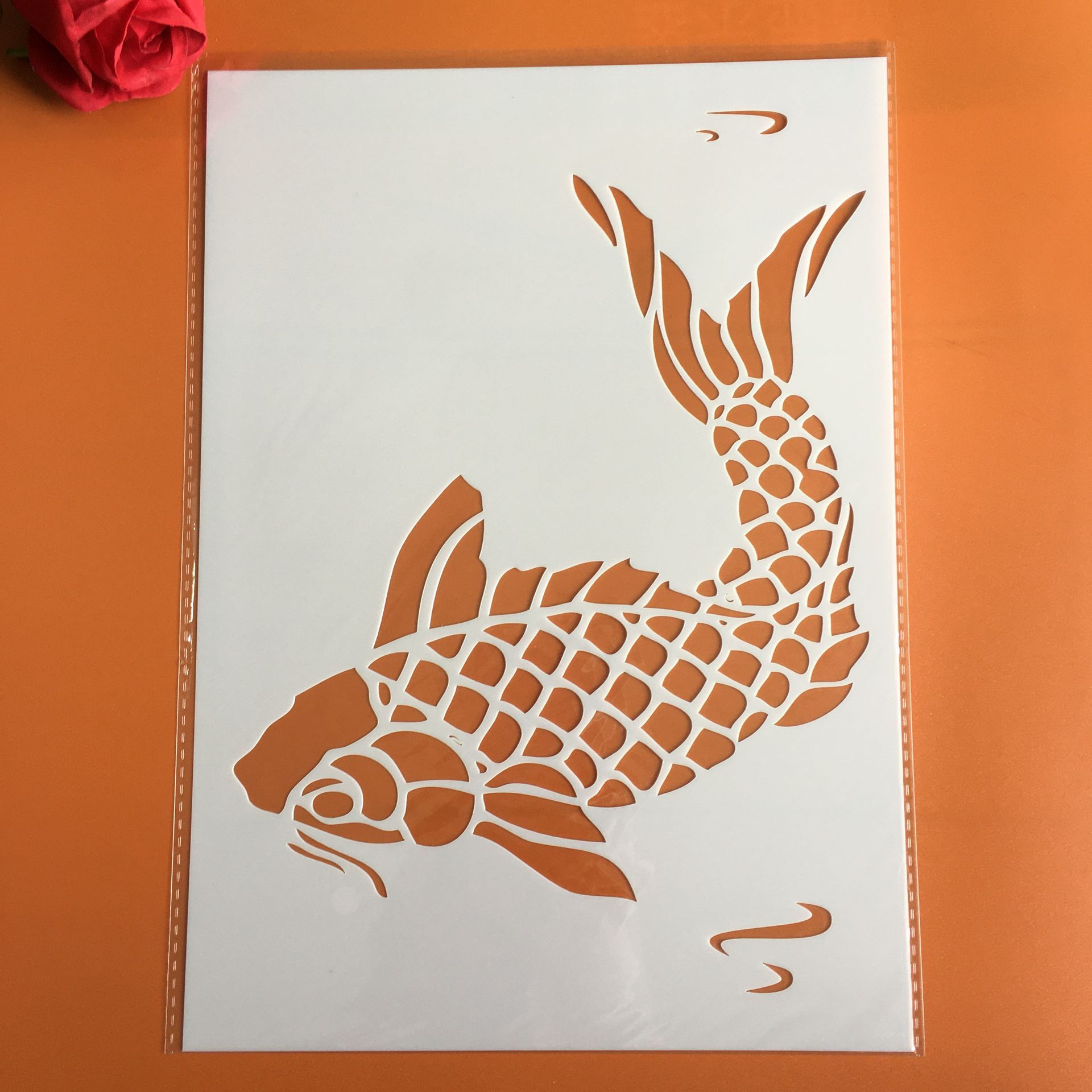 A4 29 * 21cm Animal carp fish DIY Stencils Wall Pa... – Grandado