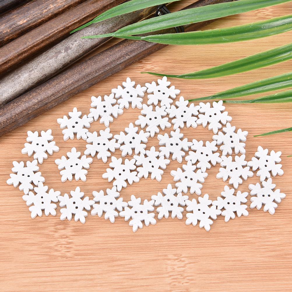 50 stuks 18mm Hout Kerst Sneeuwvlok Knoppen DIY Am... – Vicedeal