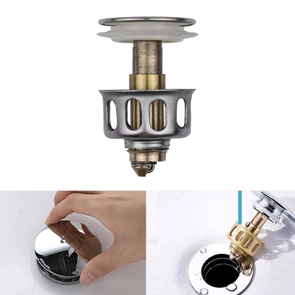 2 in 1 Push-Type Sink Drain Stopper Bounce Core Ba... – Vicedeal