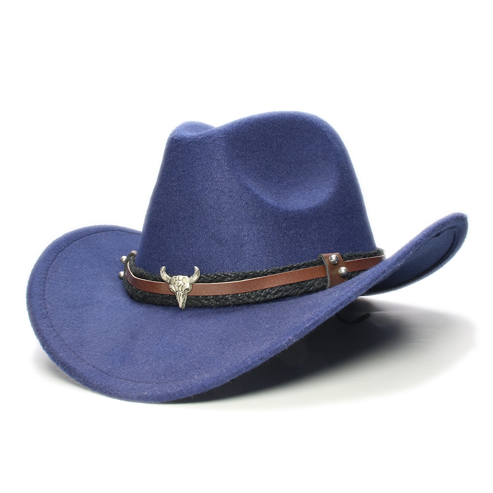 Retro Vintage Kid Children Wool Wide Brim Cowboy W... – Vicedeal
