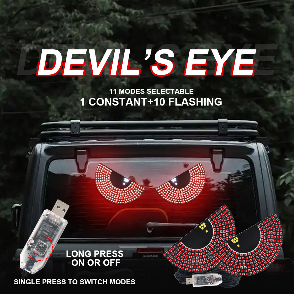 2 stk. bil devil eyes lys usb led matrix pixel pan... – Vicedeal