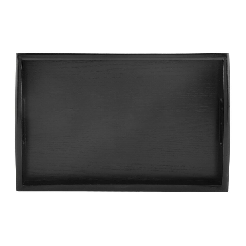 Serving Tray Large Black Wood Rectangle Food Tray ... – Grandado