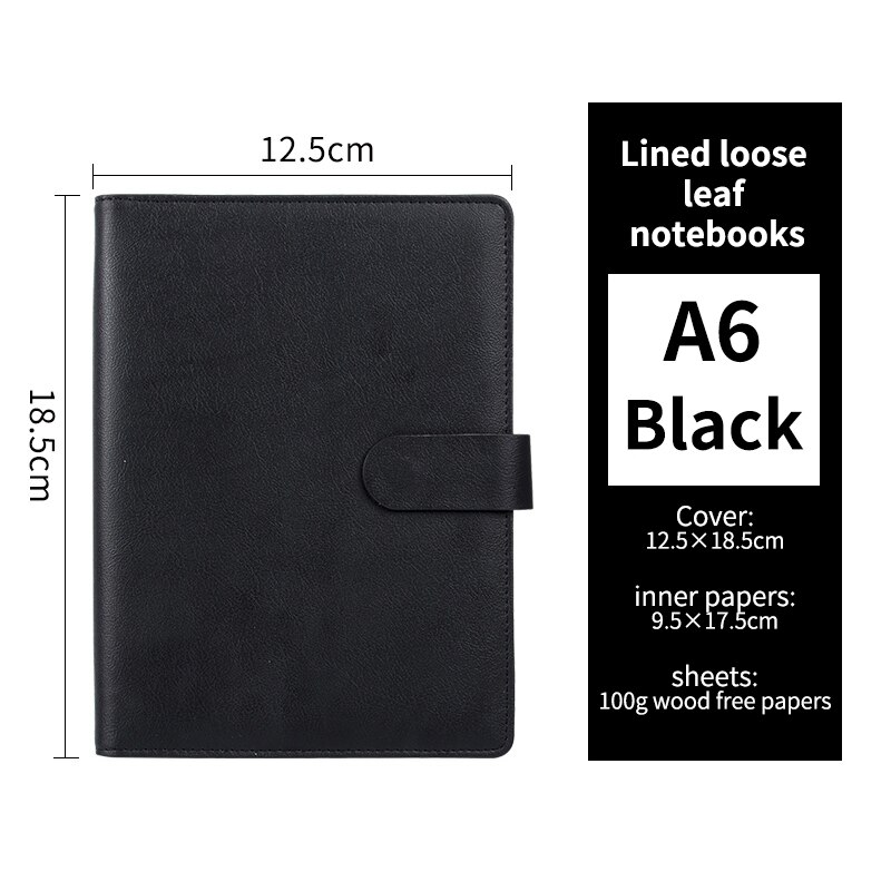 A5 6 ring binders leather agenda planner organizer... – Grandado